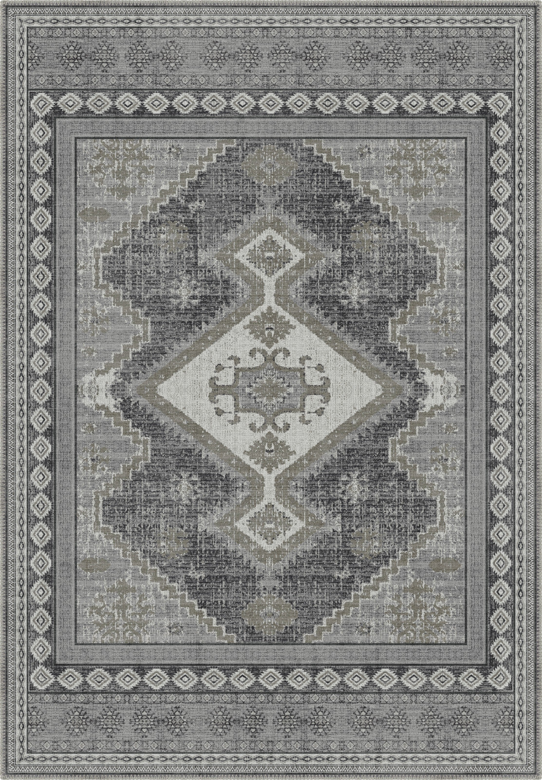 Magnus Medallion Grey Rug | Rugette